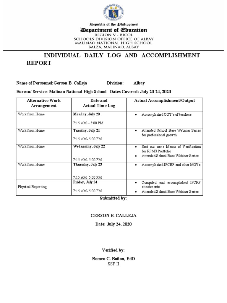 INDIVIDUAL-WORKSHEET-ACCOMPLISHMENT-REPORT-TEMPLATE Updated | PDF ...