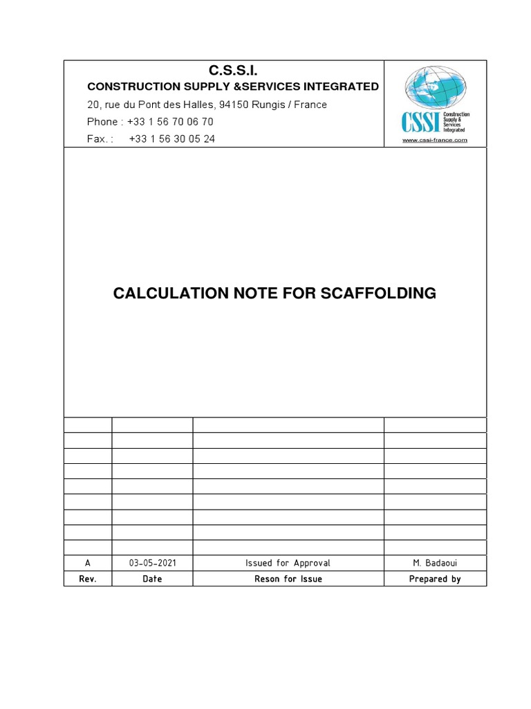 Scaffolding Design Calculation | PDF | Strength Of Materials | Building ...