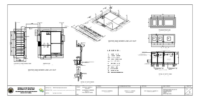 Water and Sewer Line Lay-Out: Foundation Plan | PDF | Economic Sectors ...