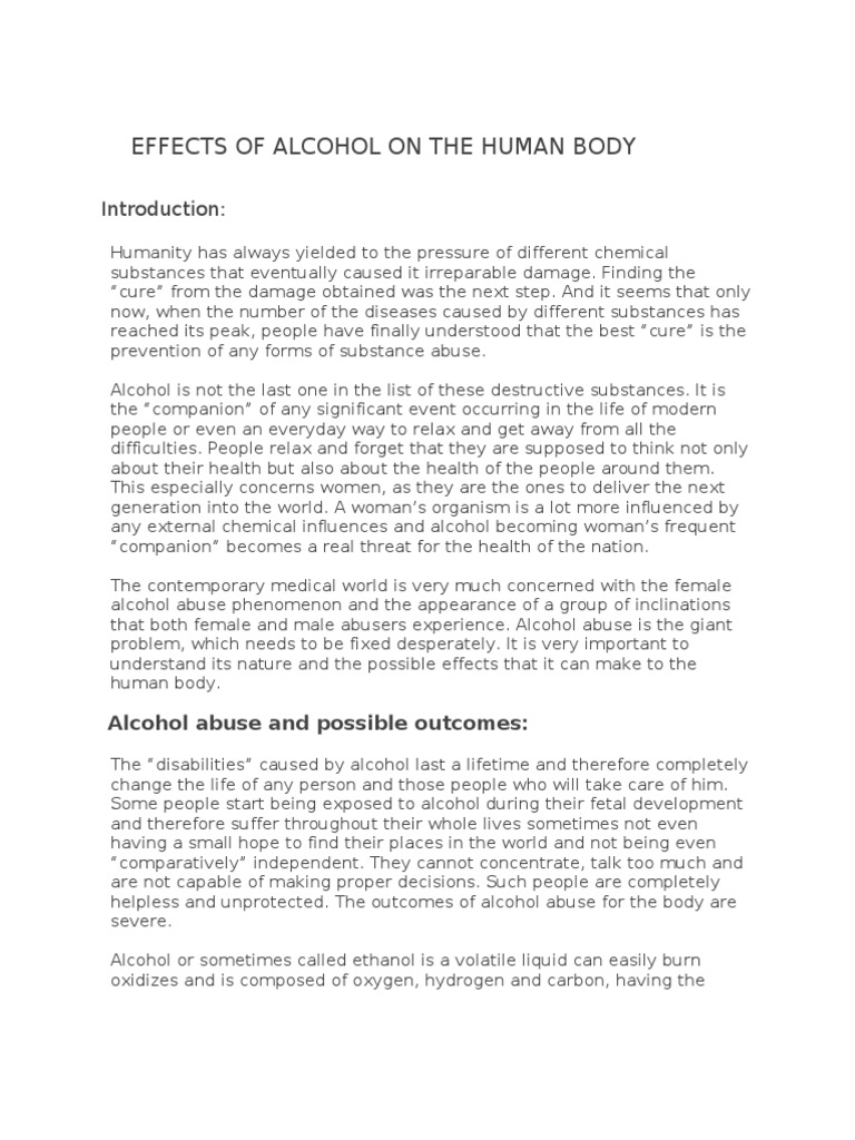 Effects of ALCOHOL | PDF | Alcoholism | Fetus