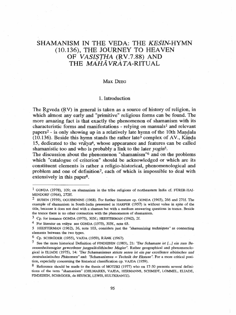 Max Deeg - Shamanism in The Veda | PDF | Shamanism