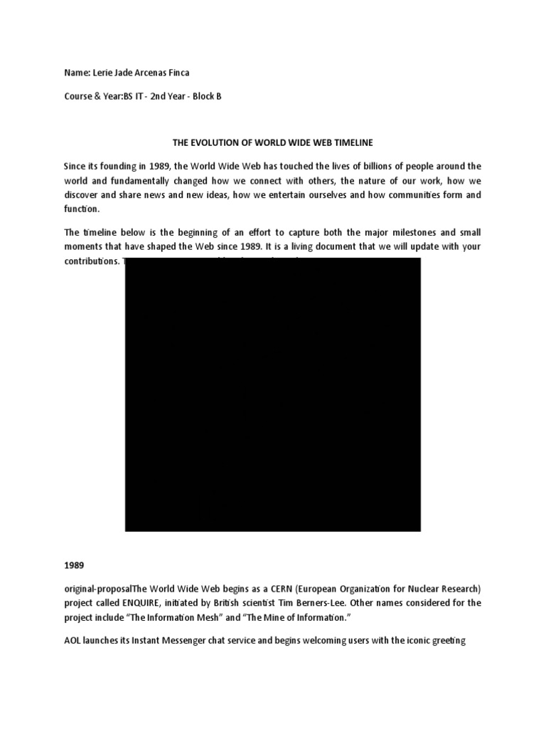 The Evolution of World Wide Web Timeline | Download Free PDF | World ...