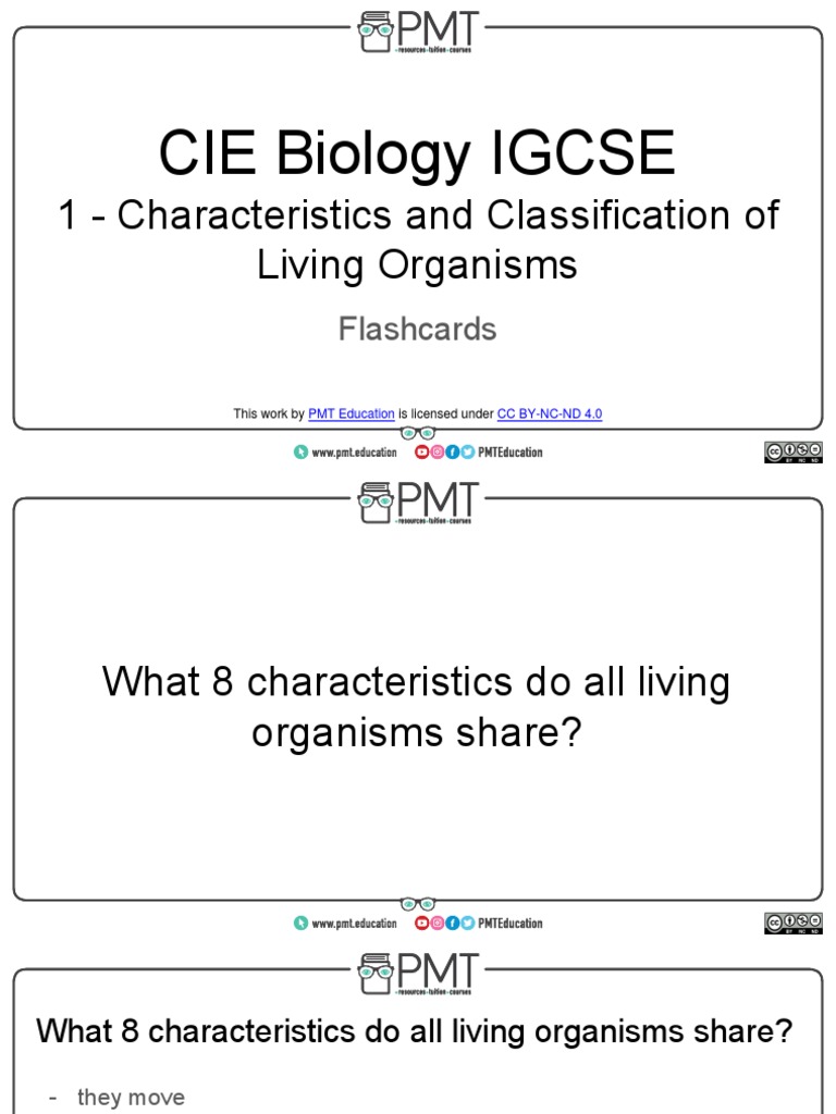 IGCSE Biology: Characteristics of Life | PDF | Organisms | Cell (Biology)