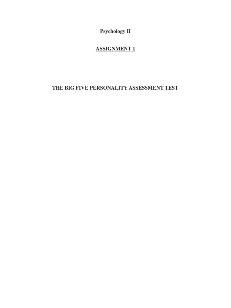 OCEAN Personality | Download Free PDF | Psychological Concepts ...