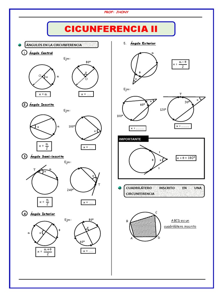 Geometria Circunferencia Ii Tema 8 | PDF | Geometría del plano ...