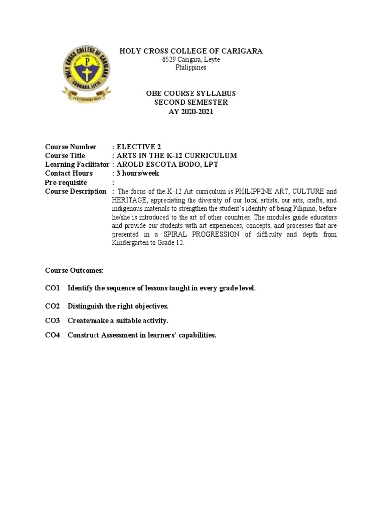 Arts Curriculum in K-12 Education | PDF | Curriculum | Learning