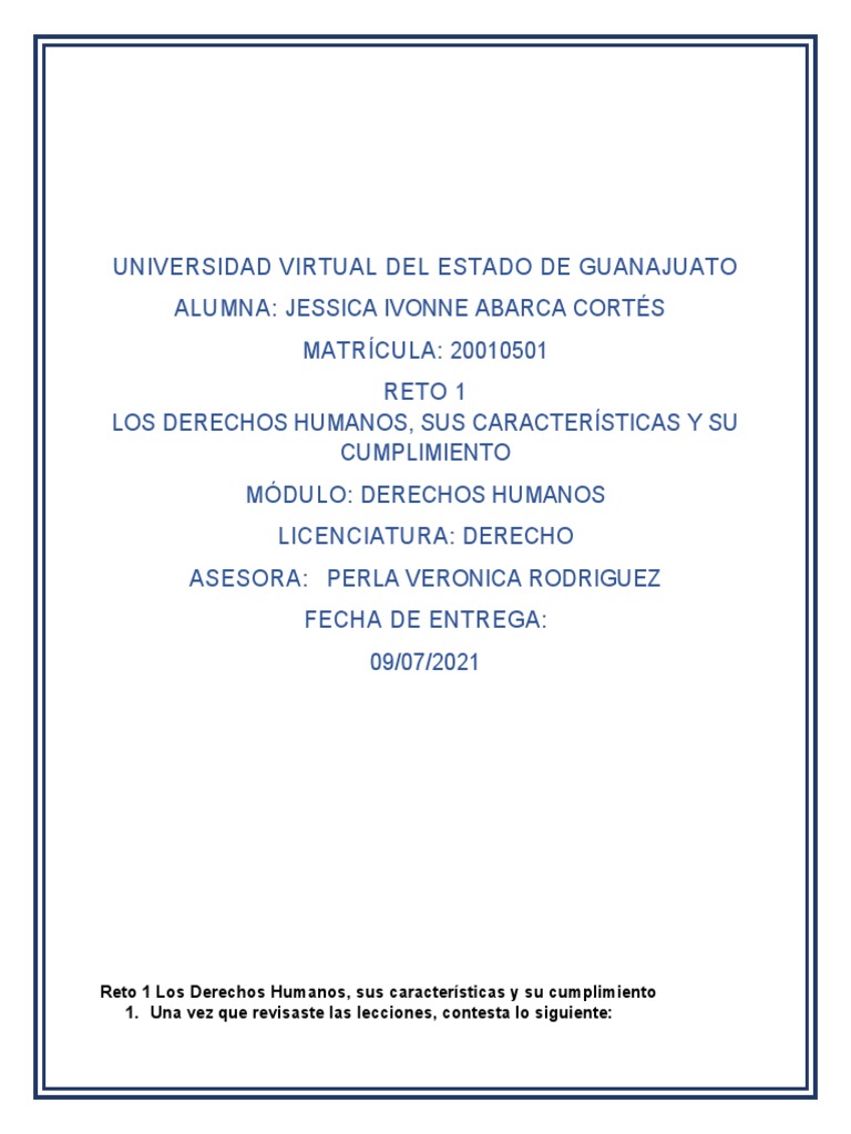 Abarca Jessica R1 U1 | PDF | Derechos humanos | Discriminación y ...