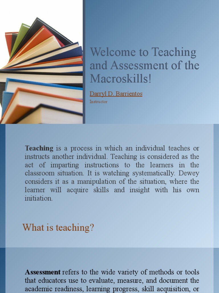 Teaching and Assessment of The Macroskills | PDF