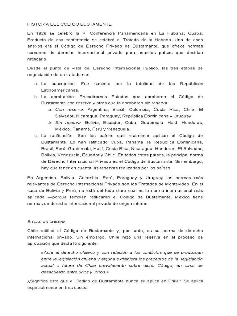 Países que ratificaron el Código Bustamante | PDF | Principios éticos ...