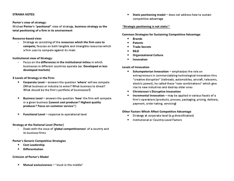 Strategic Management Notes - Levels of Strategy | PDF | Strategic ...
