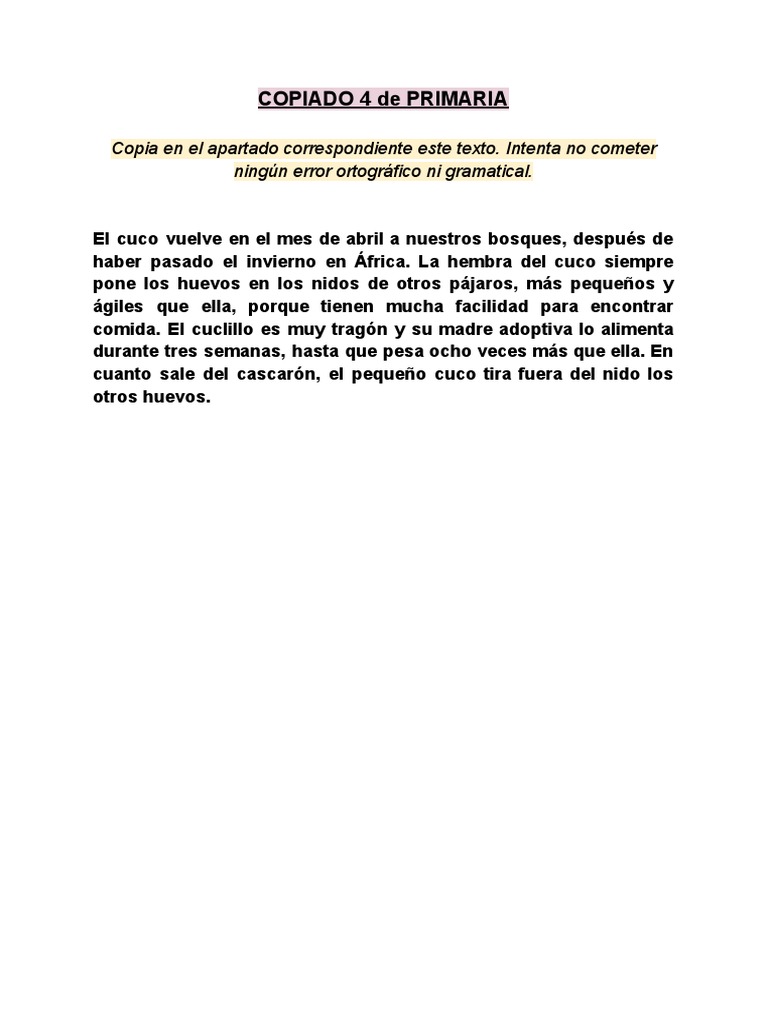 Copiado 4 Primaria | PDF