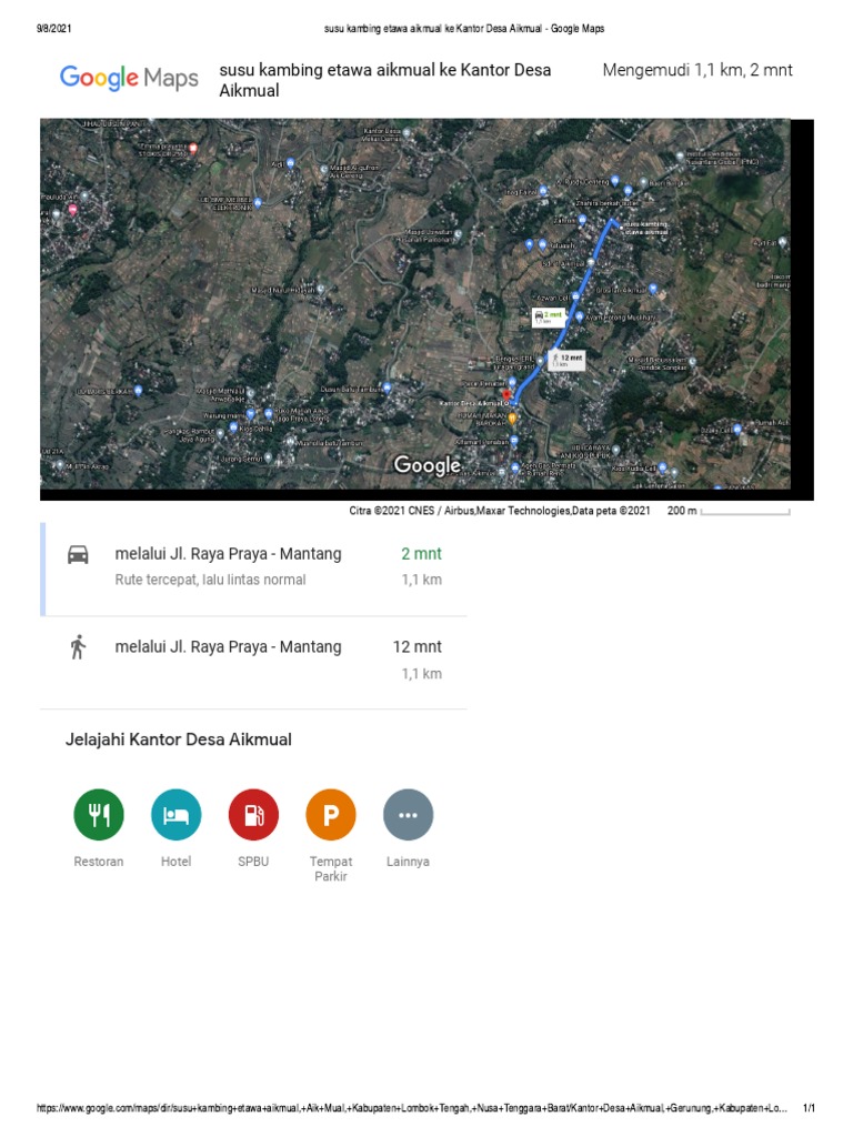 Susu Kambing Etawa Aikmual Ke Kantor Desa Aikmual - Google Maps | PDF