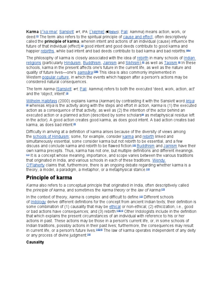 Karma | PDF | Karma | Reincarnation