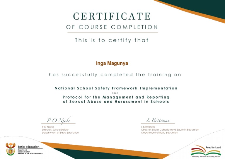 Akhanyise NSSF and Protocol Training NSSF Certificate ProfDevPlus | PDF