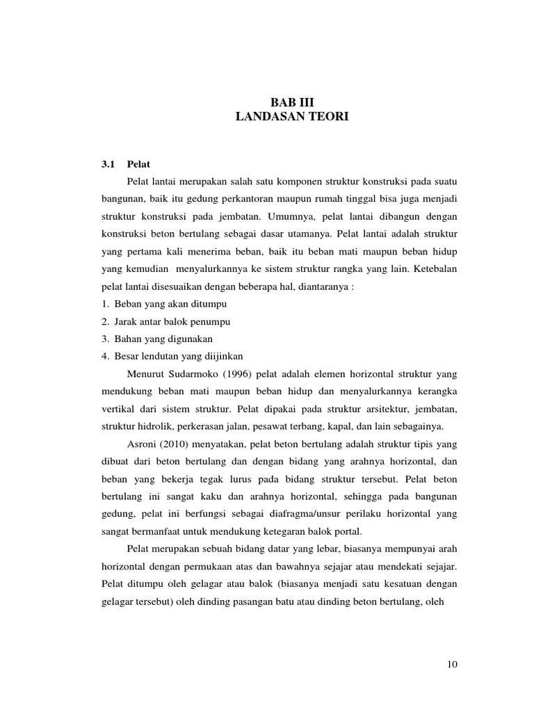 Dasar Teori Pelat Lantai | PDF