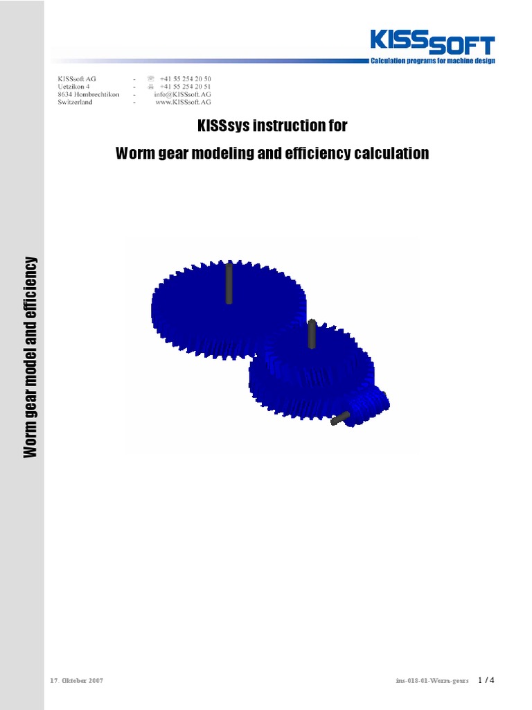 Worm Gear Modeling & Efficiency Guide | PDF | Gear | Computer Science