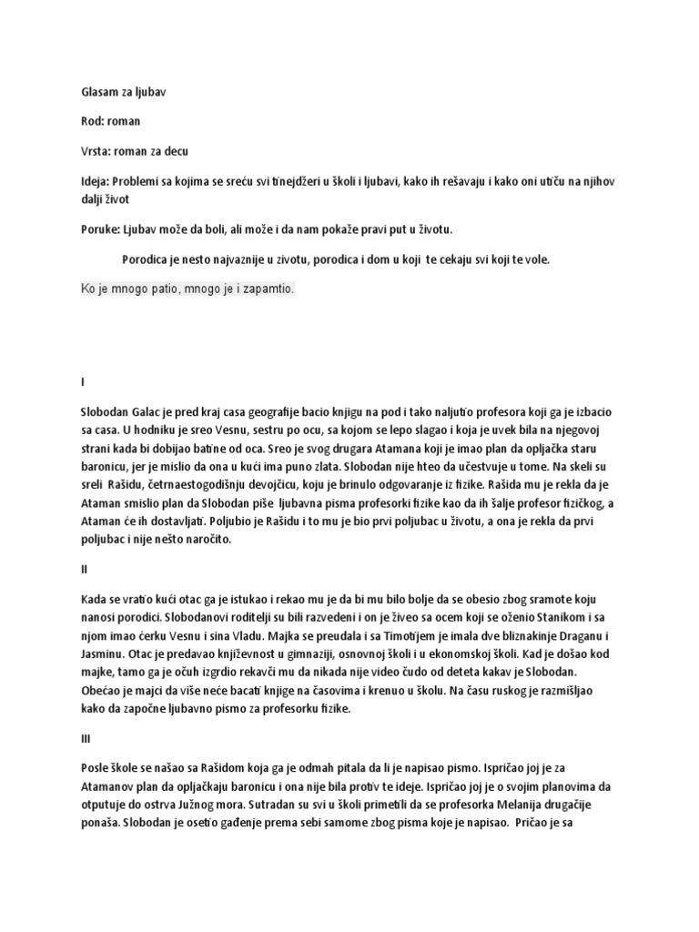 Glasam Za Ljubav | PDF