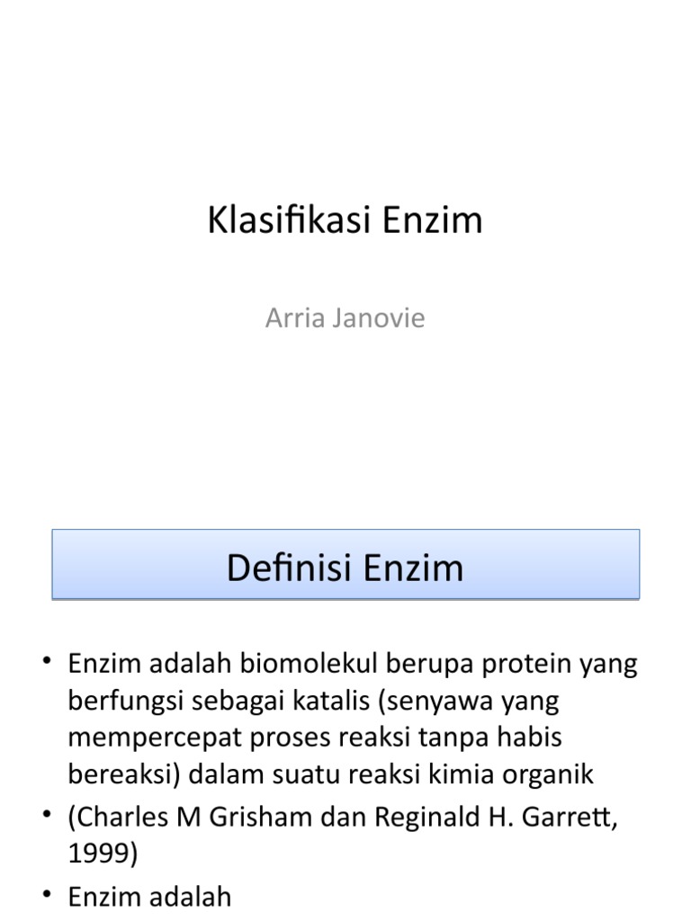 Klasifikasi Enzim | PDF | Memasak, Makanan, & Anggur