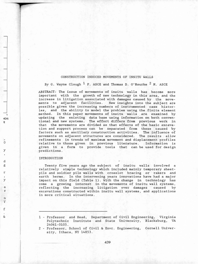 Clough Construction Induced Movements | PDF