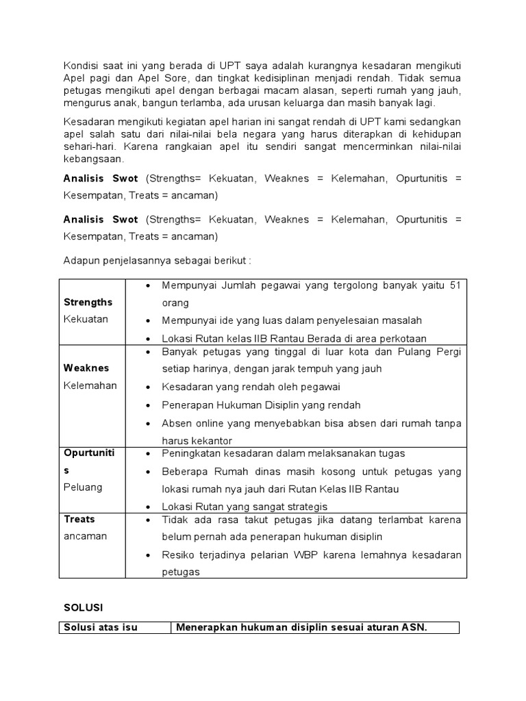 Tabel Swot | PDF