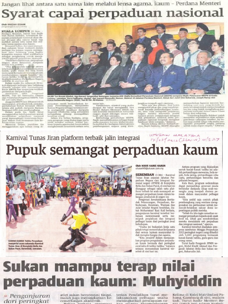 Keratan Akhbar Perpaduan | PDF