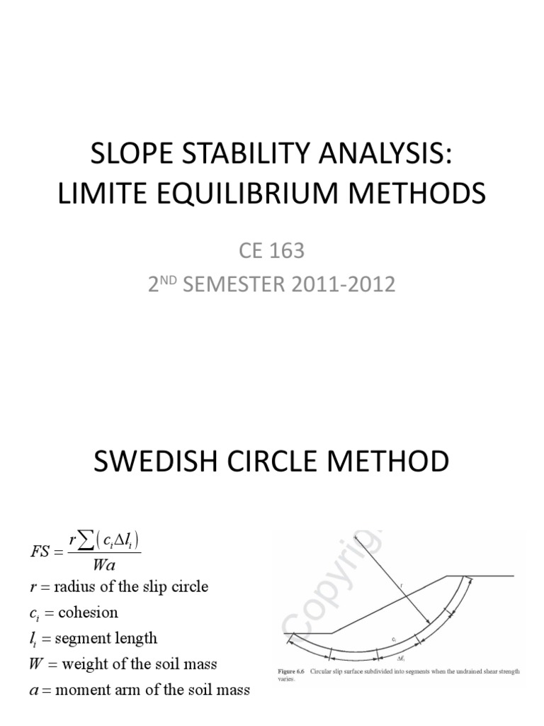 Slope Stability Analysis | PDF | Applied And Interdisciplinary Physics ...