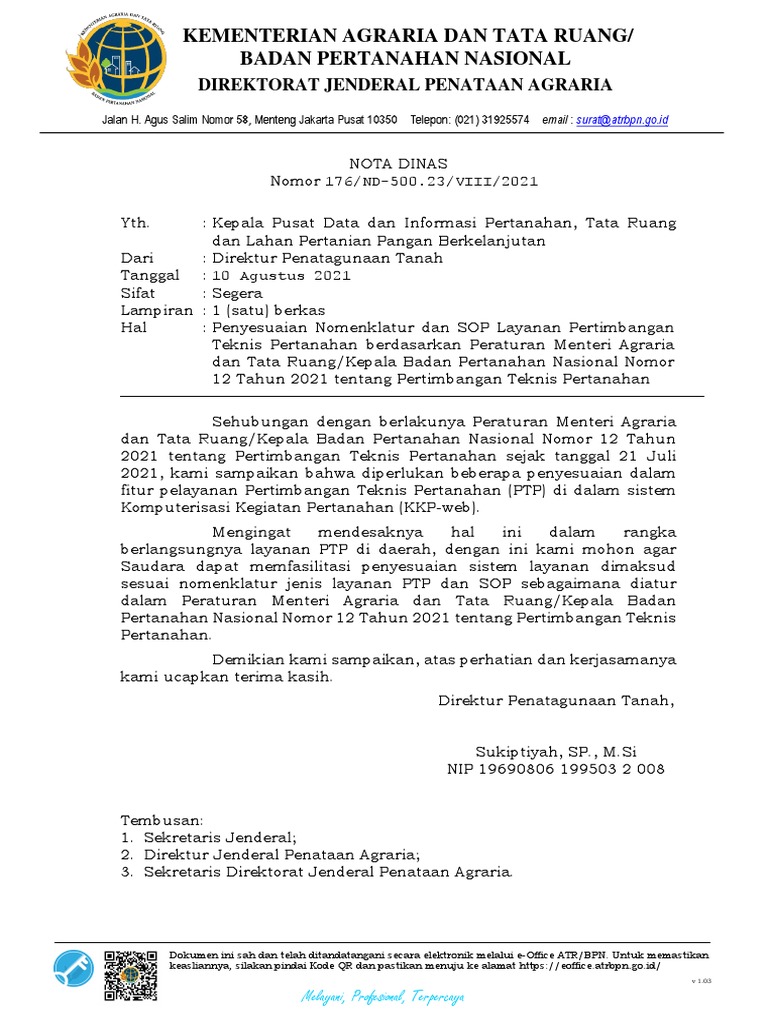 ND Nomenklature Layanan & SOP PTP | PDF