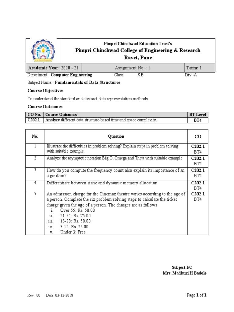 Data Structures Assignment - SE Computer Engg | PDF