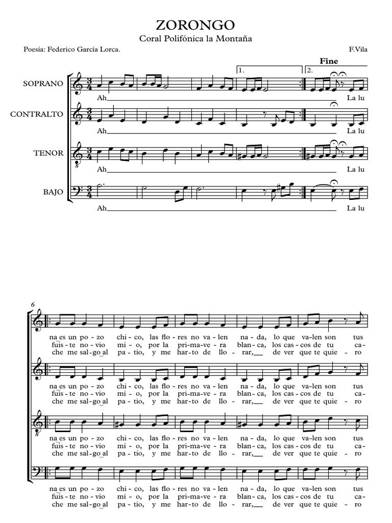 ZORONGO - Partitura Completa | PDF