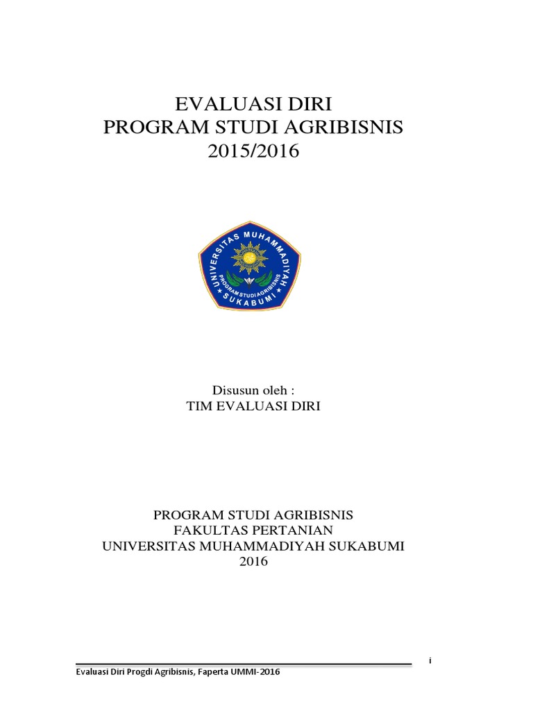 Evaluasi Diri Program Studi Agribisnis 2015/2016 | PDF