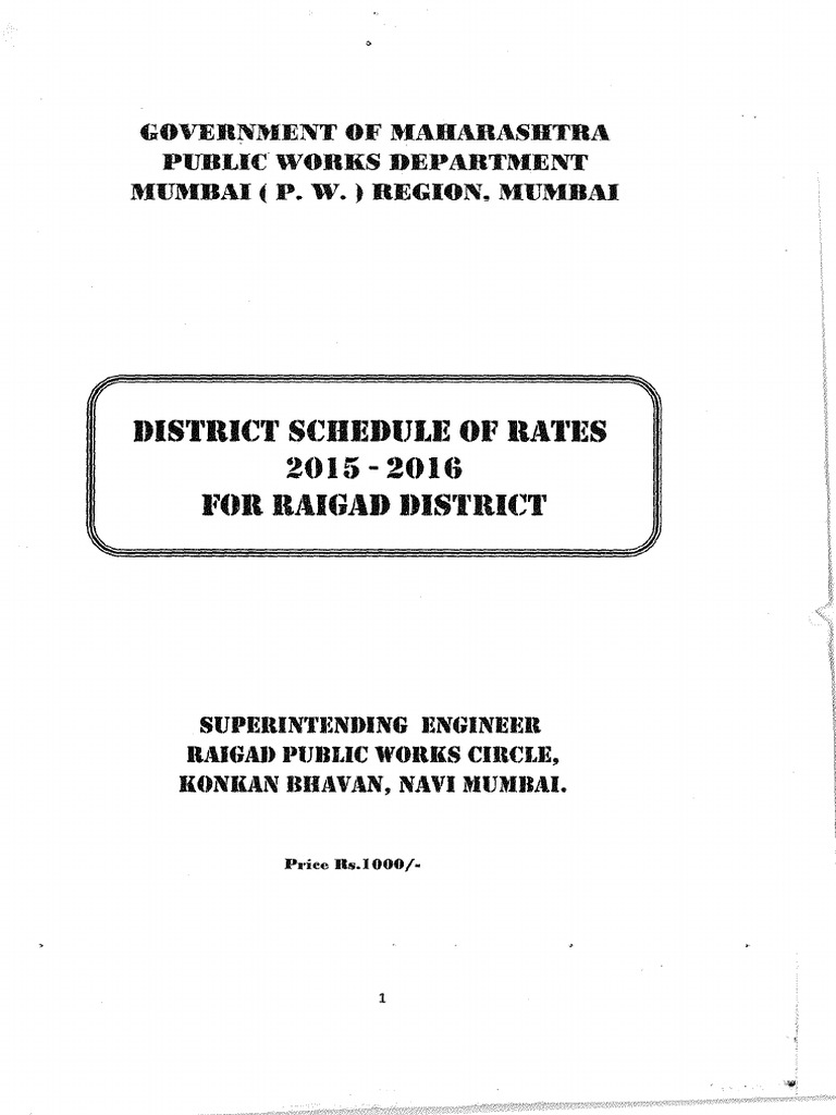 MATERIAL SHEET Raigad-Dsr-2015-16-Pwd | PDF | Masonry | Paint