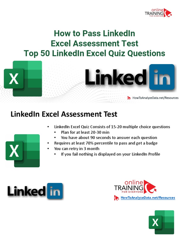 102 How To Pass LinkedIn Excel Quiz Preparation Guide. Excel Test - Top ...