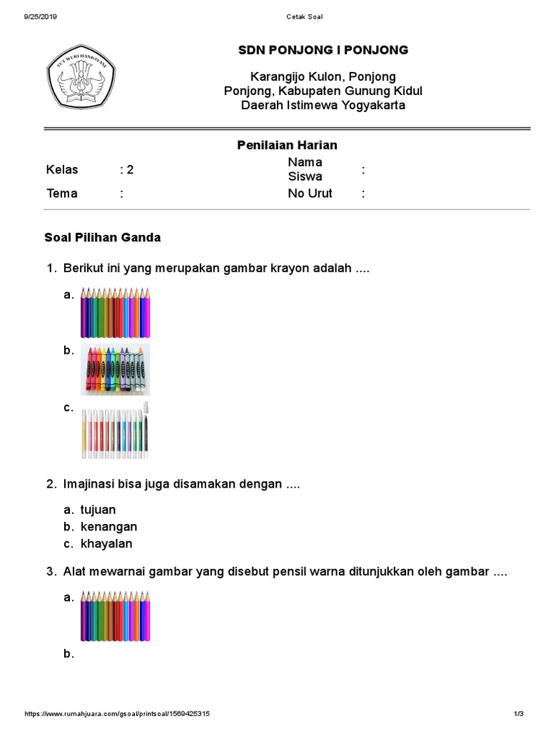 Cetak Soal Kelas 2 SBDP 3.1 | PDF