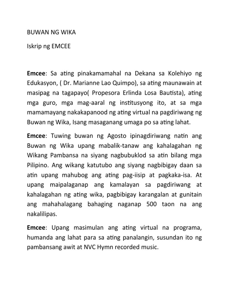 Emcee - Sa ating-WPS Office | PDF