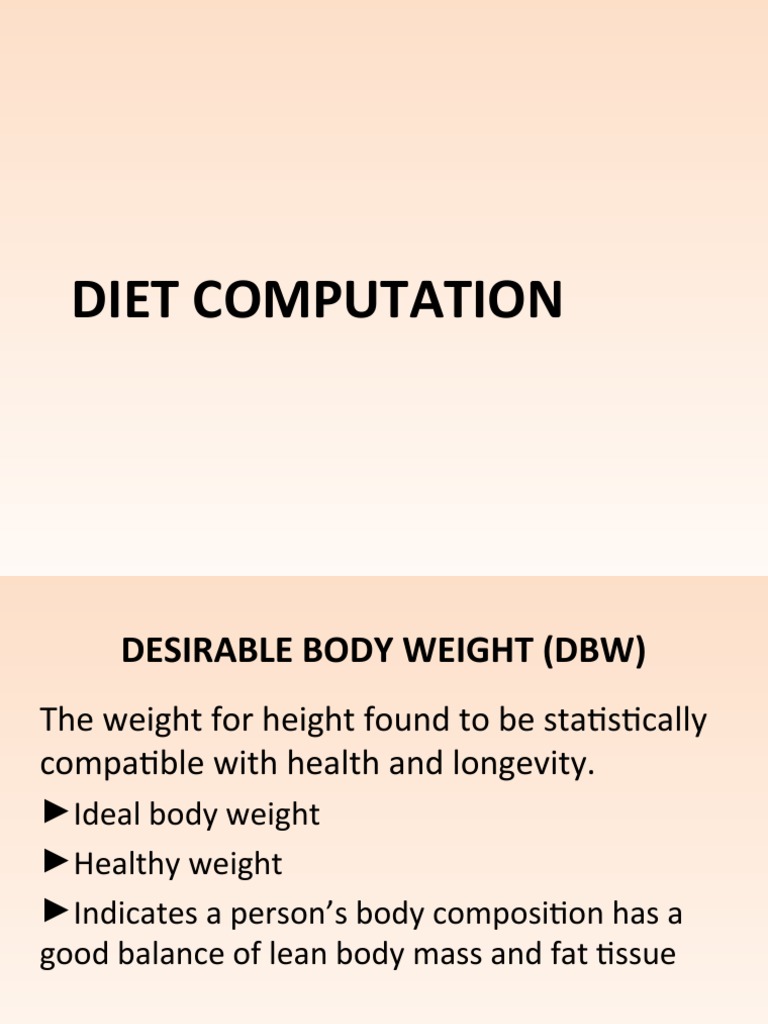 Diet Computation and Nutritonal Assessment | PDF | Body Mass Index ...