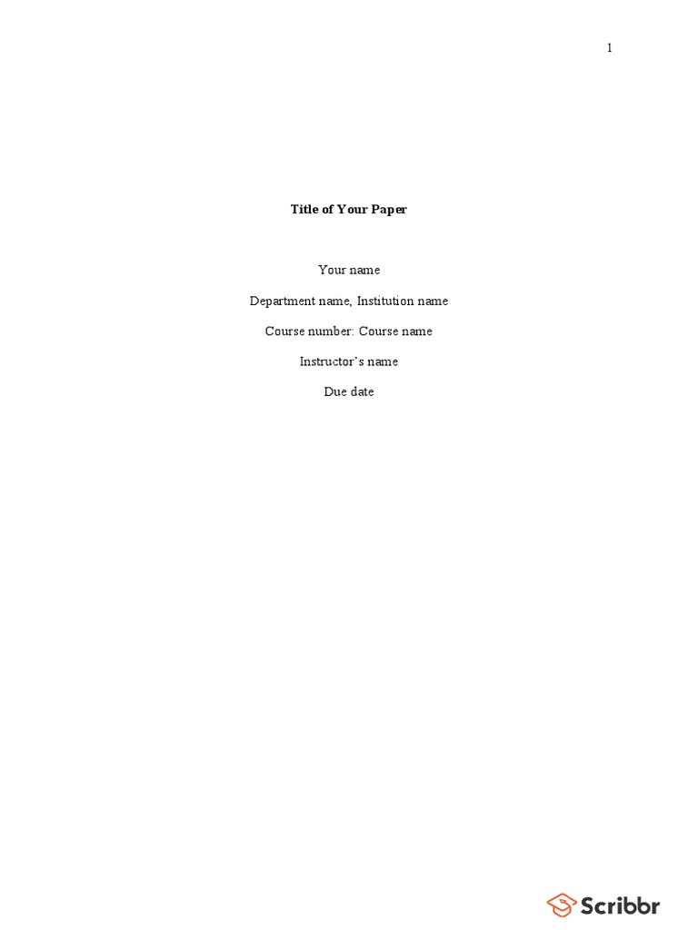 APA 7th Edition Template Student Version | PDF