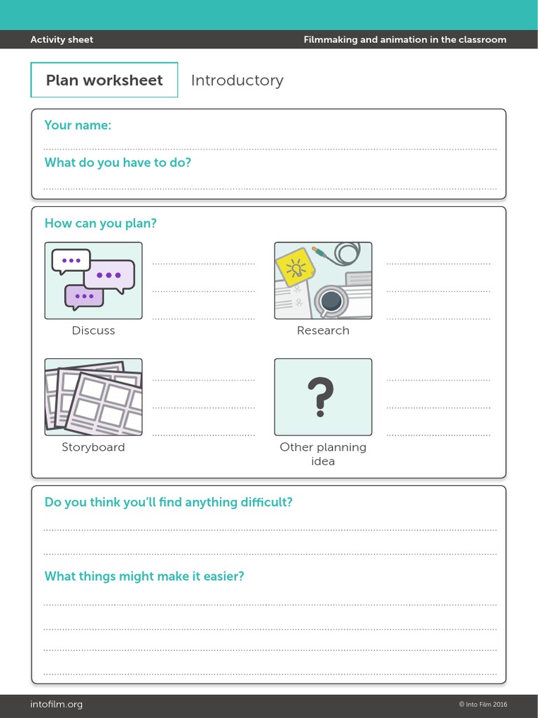 Classroom Filmmaking Activity Sheet | PDF