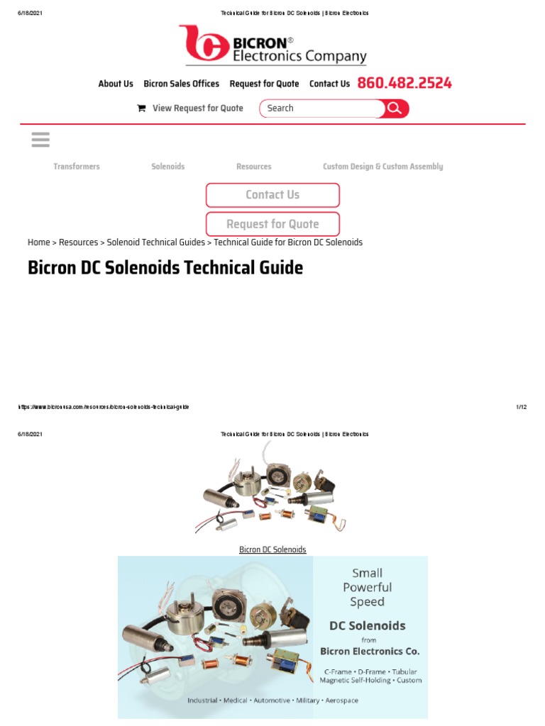 Technical Guide For Bicron DC Solenoids - Bicron Electronics | PDF ...