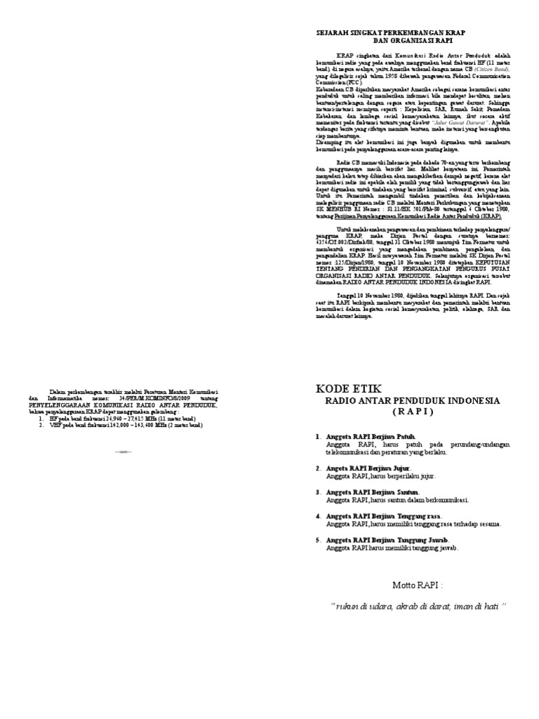 Sejarah dan Perkembangan RAPI di Indonesia | PDF | Ilmu Sosial