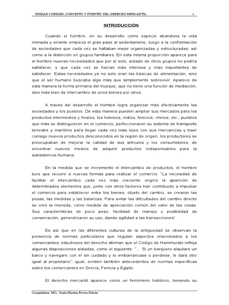 Origen, Concepto y Fuentes Del Derecho Mercantil | PDF | Comercio ...