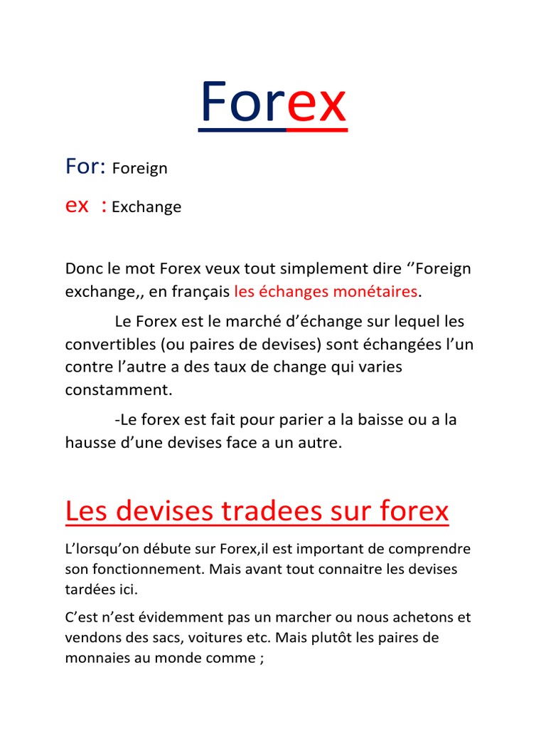 Introduction au Marché Forex et Devises | PDF | Forex | euro
