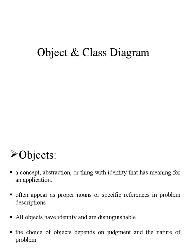 Object & Class Diagram | PDF | Conceptual Model | Class (Computer ...