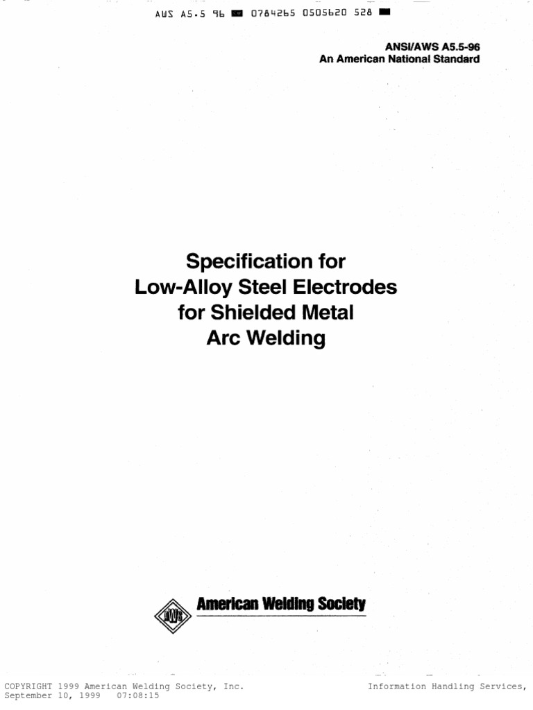 (Welding) ANSI-AWS Standard A5.5-96 Specification For Low-Alloy Steel ...