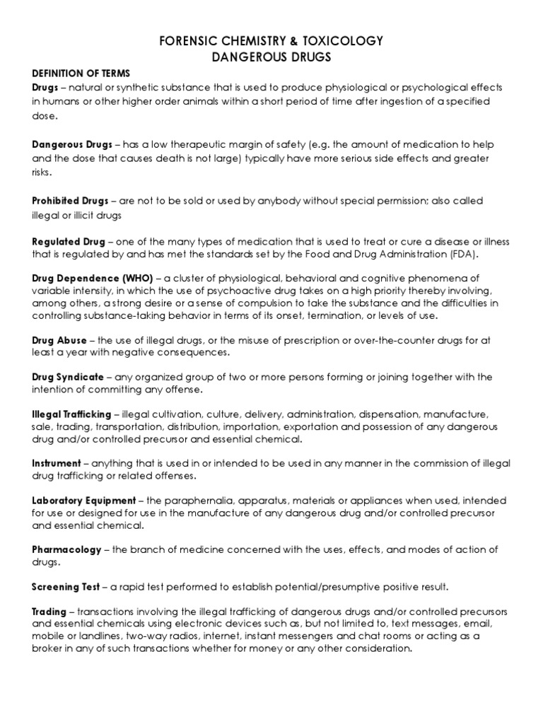 Forensic Chemistry & Toxicology Dangerous Drugs | PDF | Immunoassay | Elisa