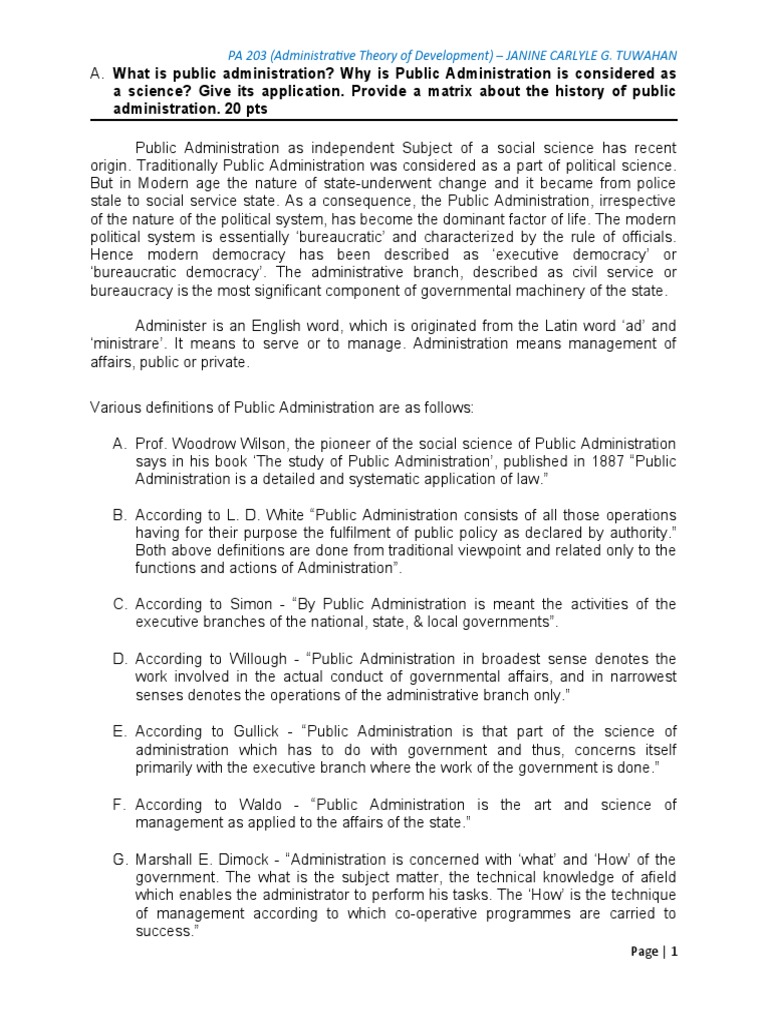 Public Administration EXAM | PDF | Bureaucracy | Public Administration