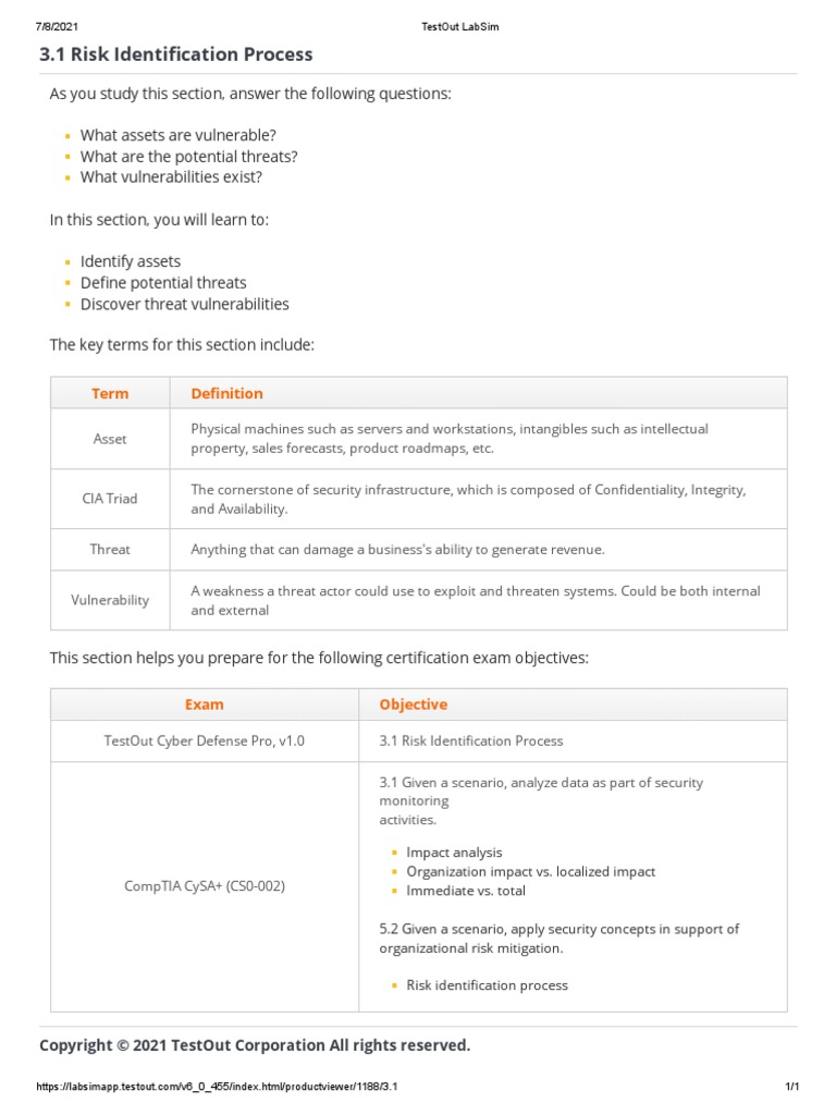 Risk Identification Process | PDF | Vulnerability (Computing ...