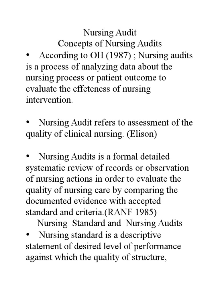 Nursing Audit | PDF | Audit | Nursing
