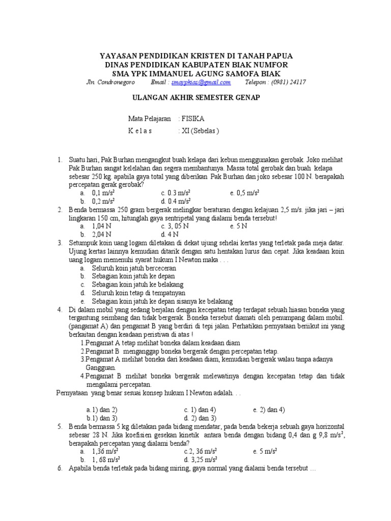 Uas Fisika 2021 Kls X | PDF