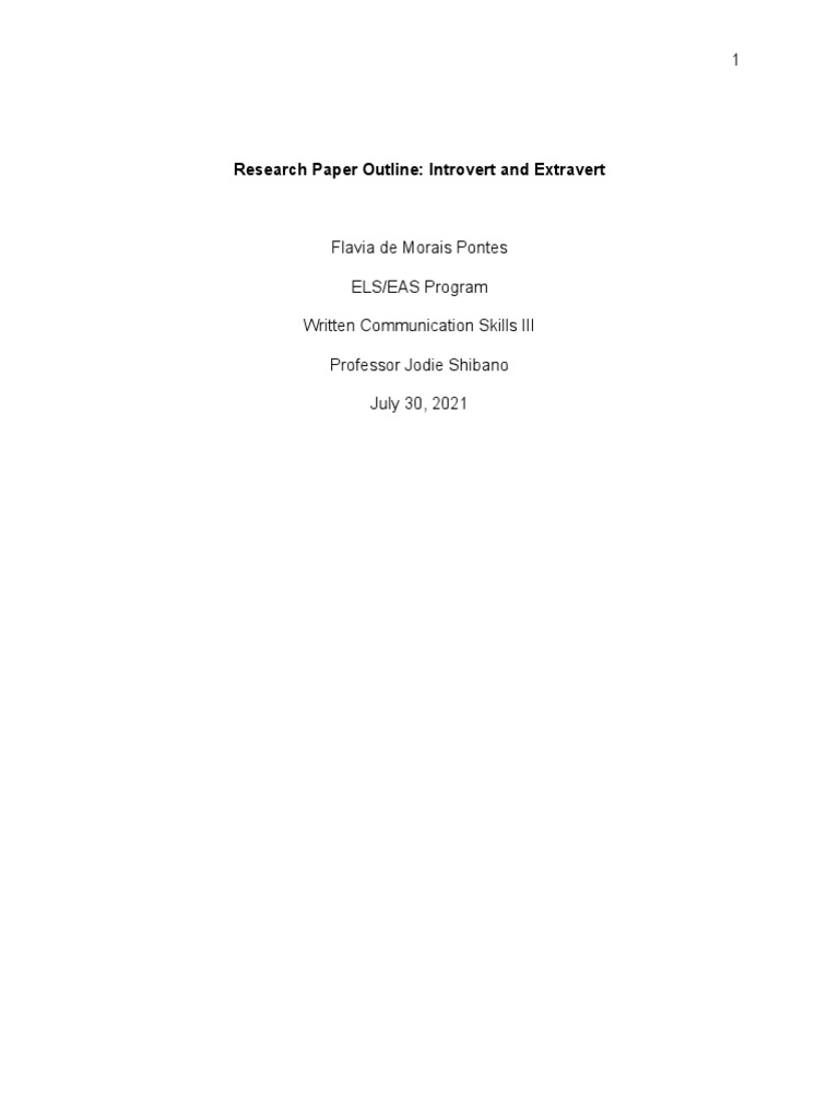 Research Paper Outline Template | PDF | Career & Growth | Language Arts ...