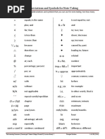Note-taking Abbreviations List | PDF
